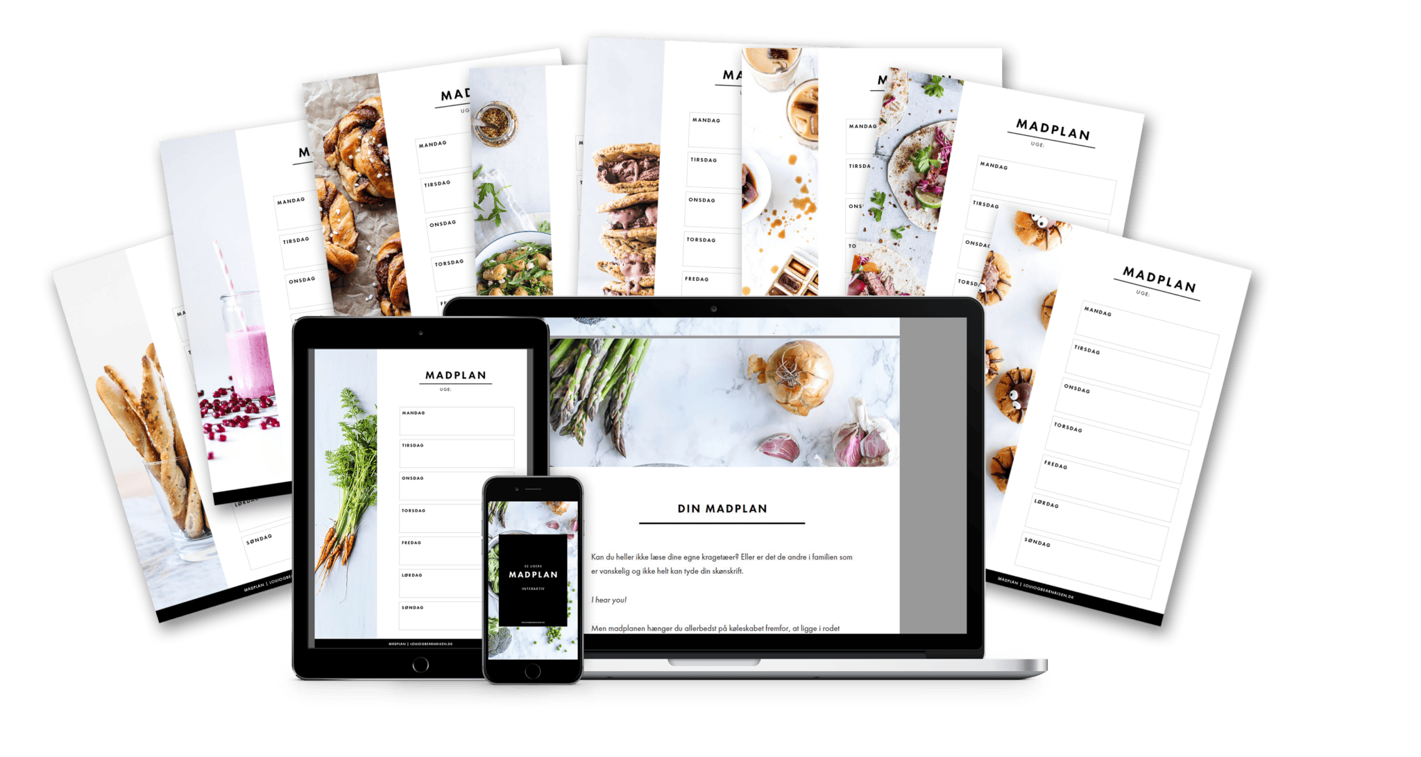 Madplan og indkøbsliste | Smart og professionel skabelon til madplan